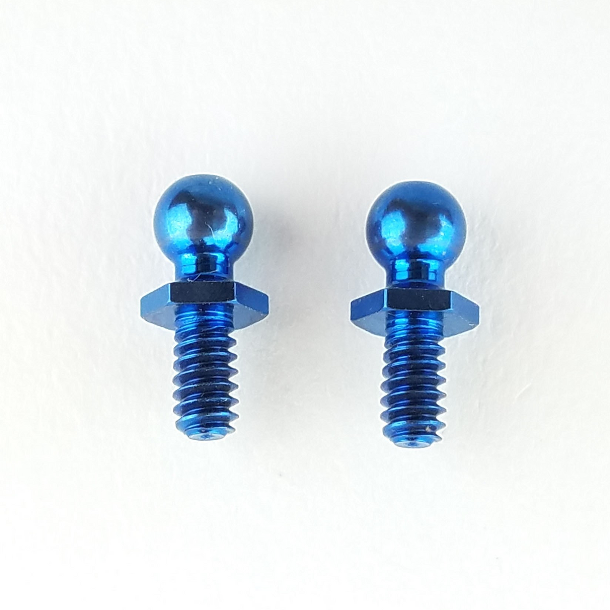 Custom Works Blue Titanium Short Hex Drive Ball Studs – Team Power Products